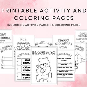 Printable Mother's Day Coloring and Activity Pages Mother's Day Kids ...