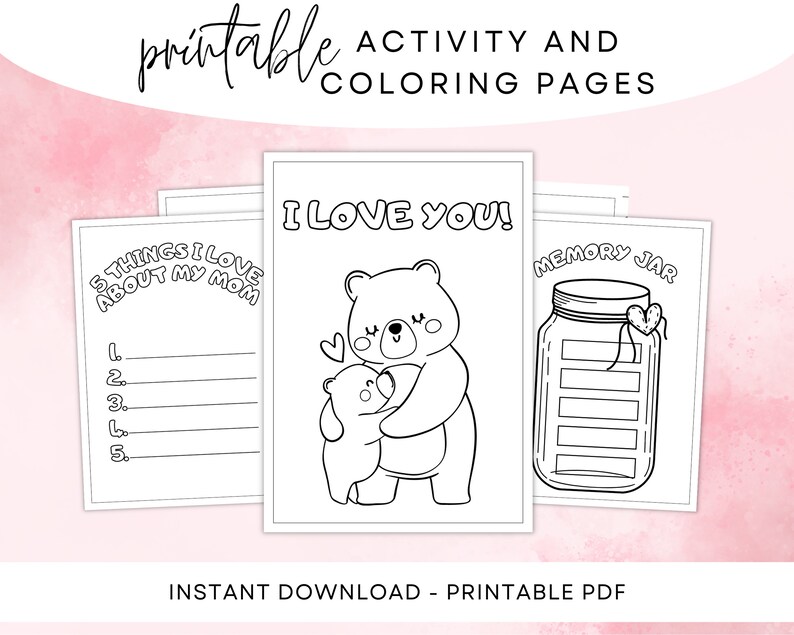 Printable Mother's Day Coloring and Activity Pages Mother's Day Kids ...