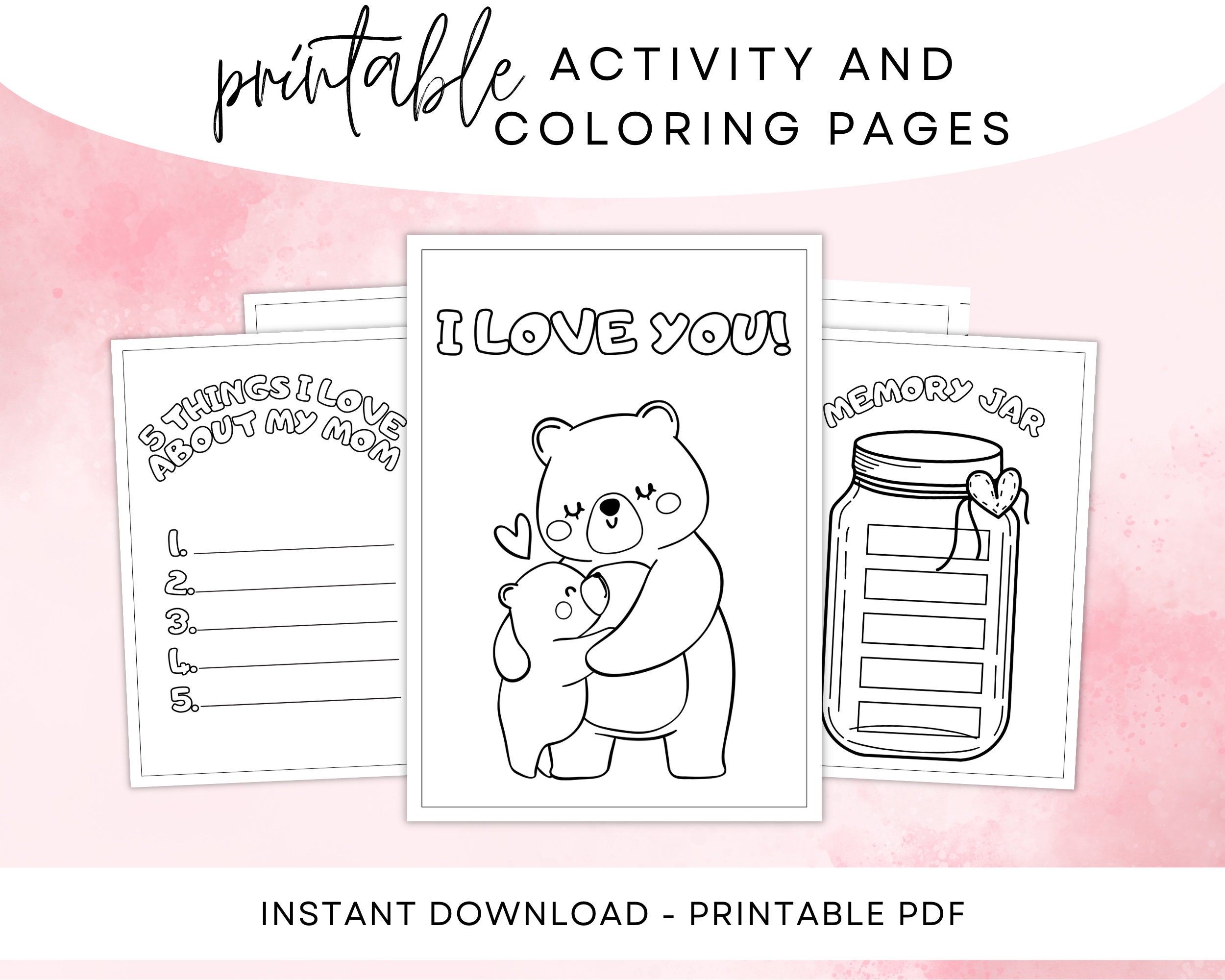 Printable Mother's Day Coloring and Activity Pages Mother's Day Kids ...
