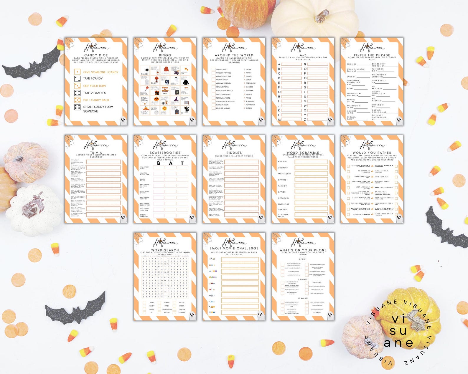 Printable Halloween Game Bundle Party Games Halloween Family Games ...