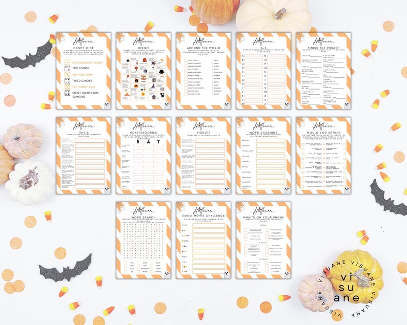Printable Halloween Game Bundle Party Games Halloween Family Games ...