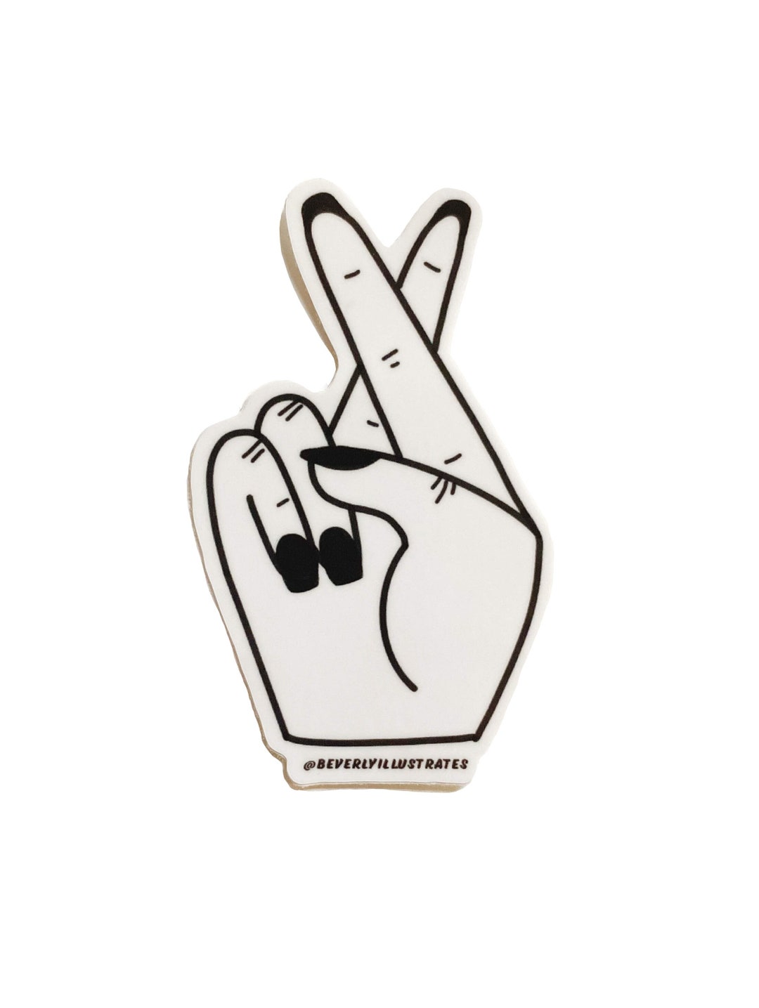 Fingers Crossed Sticker | Good Luck Sticker | Gifts for Friends | Hand ...
