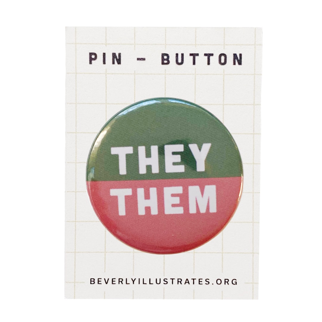 Pronoun Pin | They/them | Customize Pronoun Pin | Pronoun Pin Badge ...