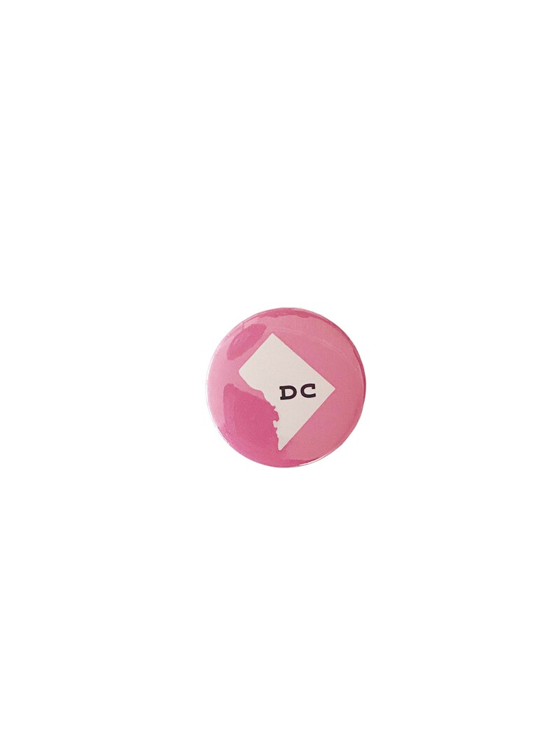 Minimal Washington DC Pink Pin Back Button - Etsy