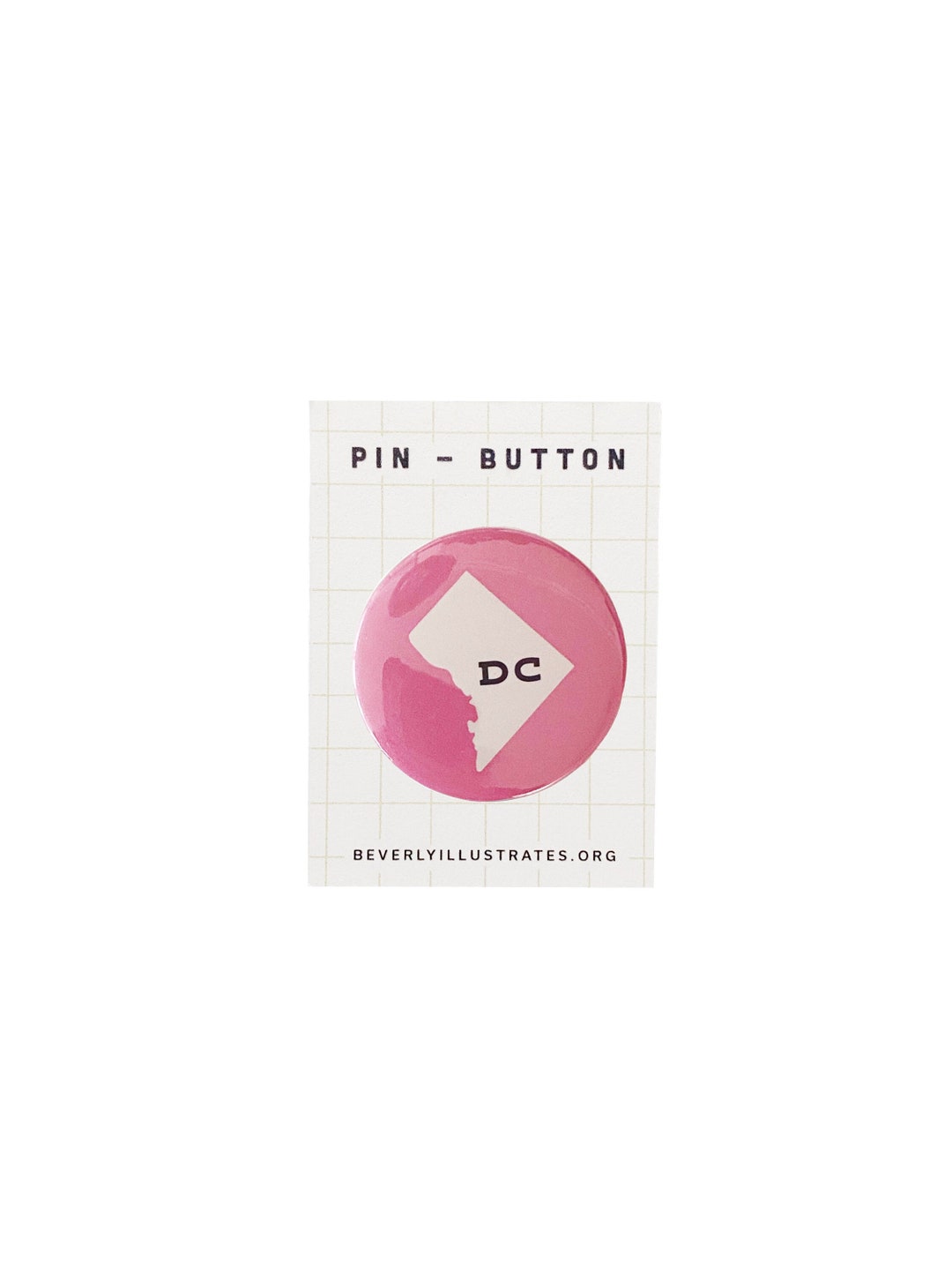 Minimal Washington DC Pink Pin Back Button - Etsy