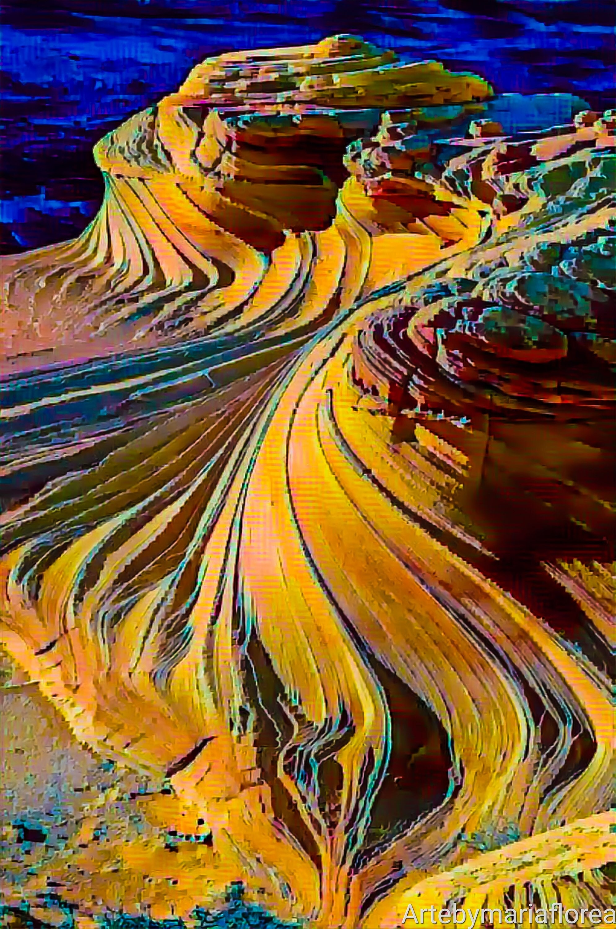 Dunes at Sunset Abstract Art Pixel Art Landscape Sunset - Etsy