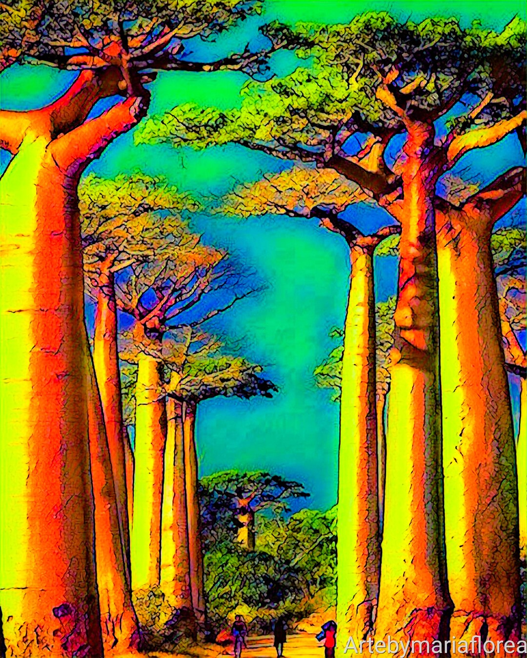 Baobab Trees in Madagascar, Plants and Trees, Abstract Art, Printable ...