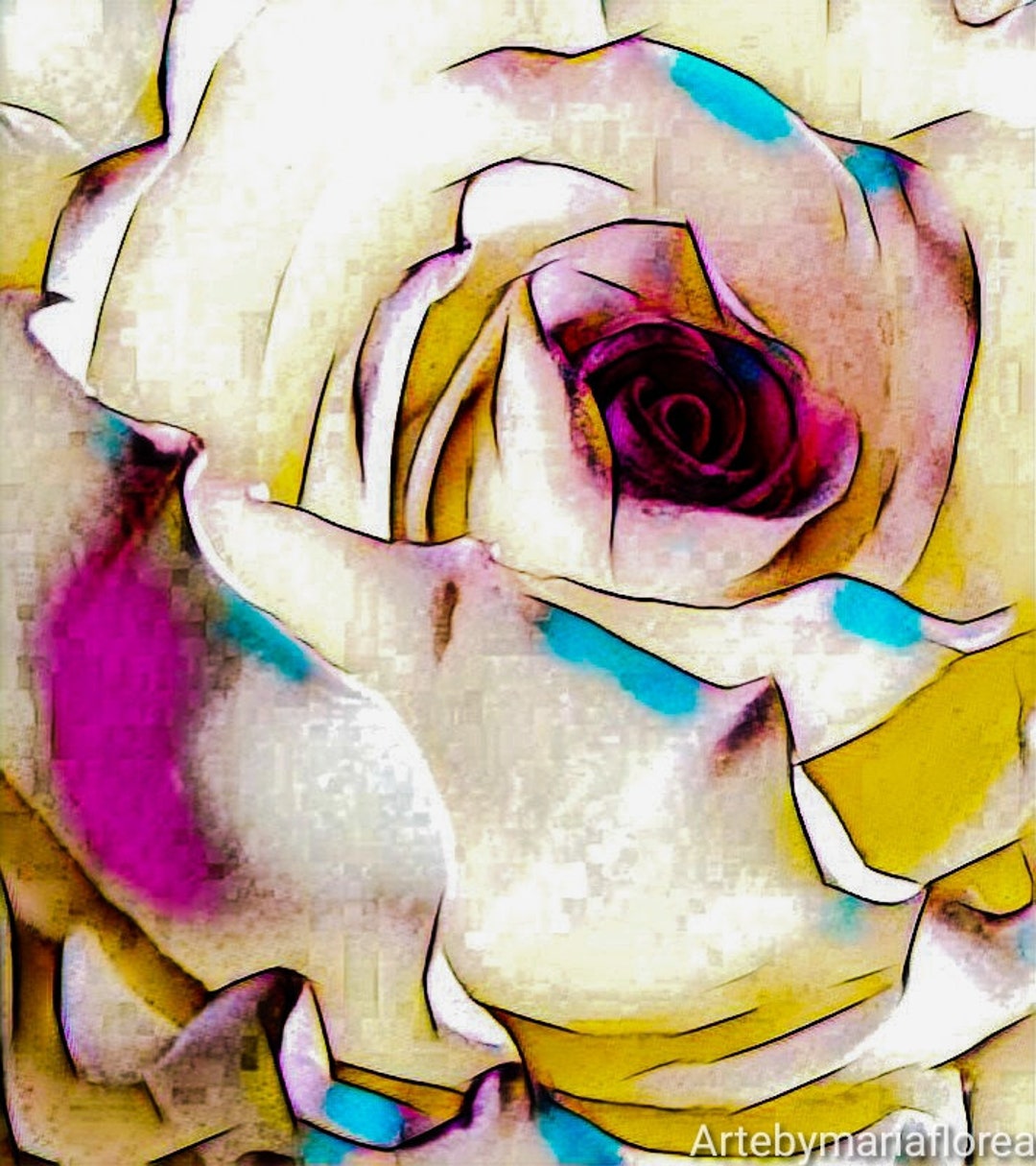 The Beauty of a Rose, Ink Drawing, Printable Wall Art, Plants and ...