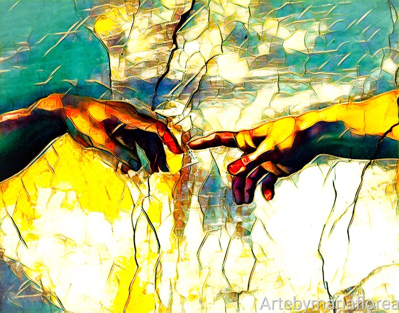 Creation of Adam Michelangelo Works Religious Art Catholic - Etsy