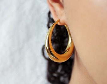 Modern gold earrings | Etsy