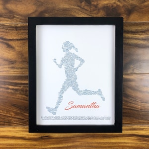 Female Runner Word Art, Christian Athlete Print, Runner Gifts for Women ...