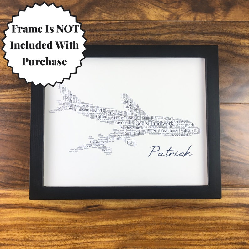 Personalized Airplane Word Art, Pilot Gifts for Men, Christian Aviation ...