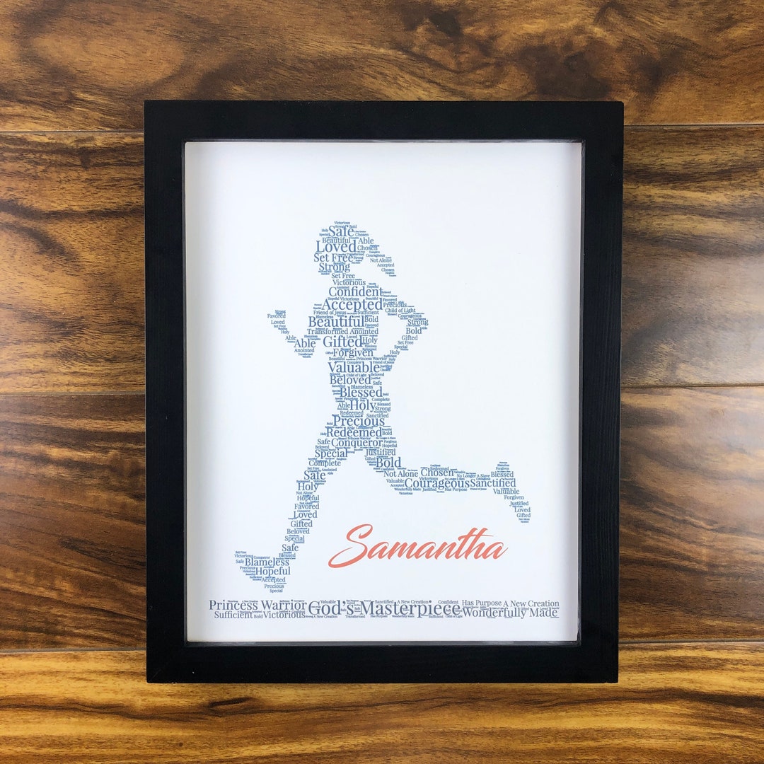 Female Runner Word Art, Christian Athlete Print, Runner Gifts for Women ...