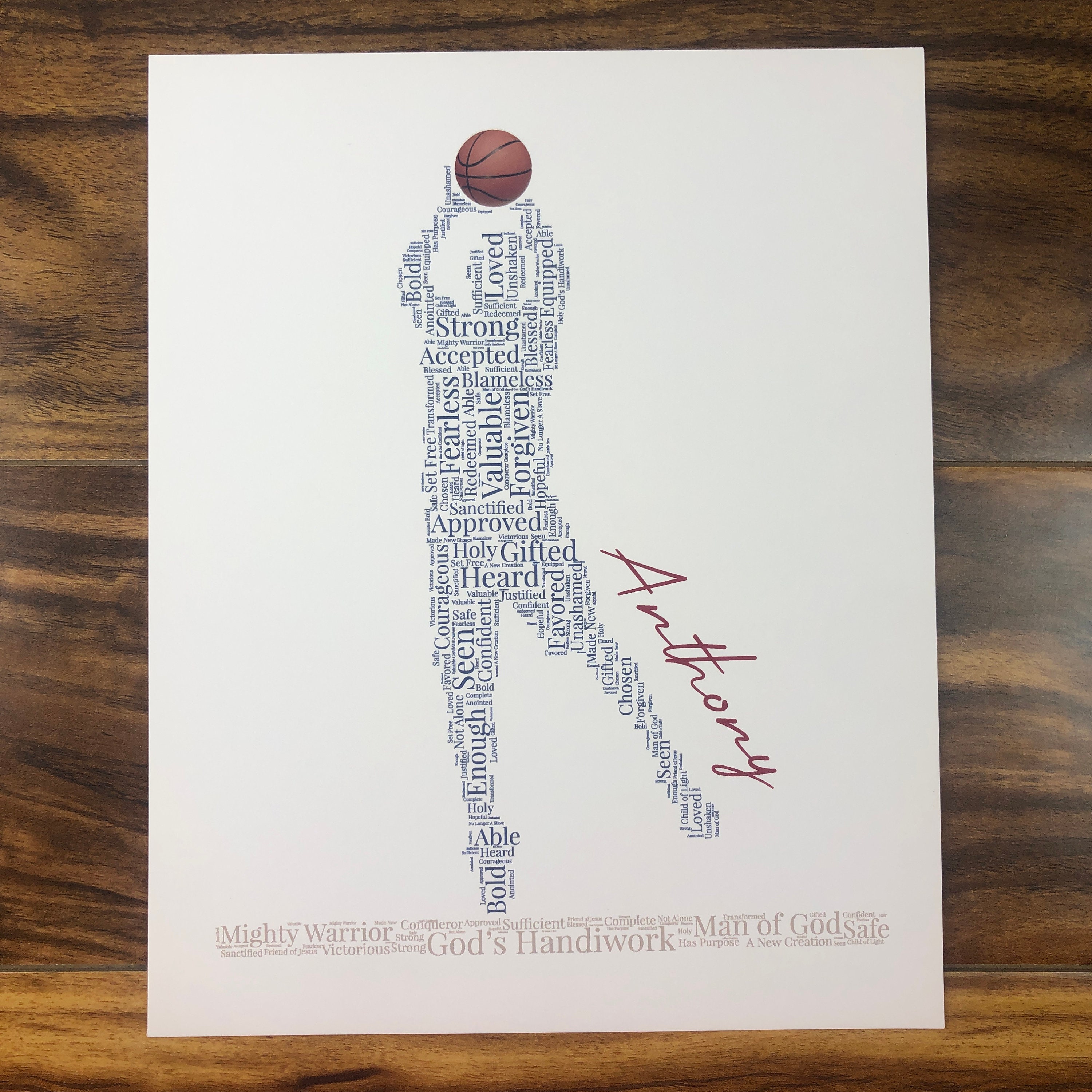Basketball Player Word Art Personalized Christian Athlete - Etsy