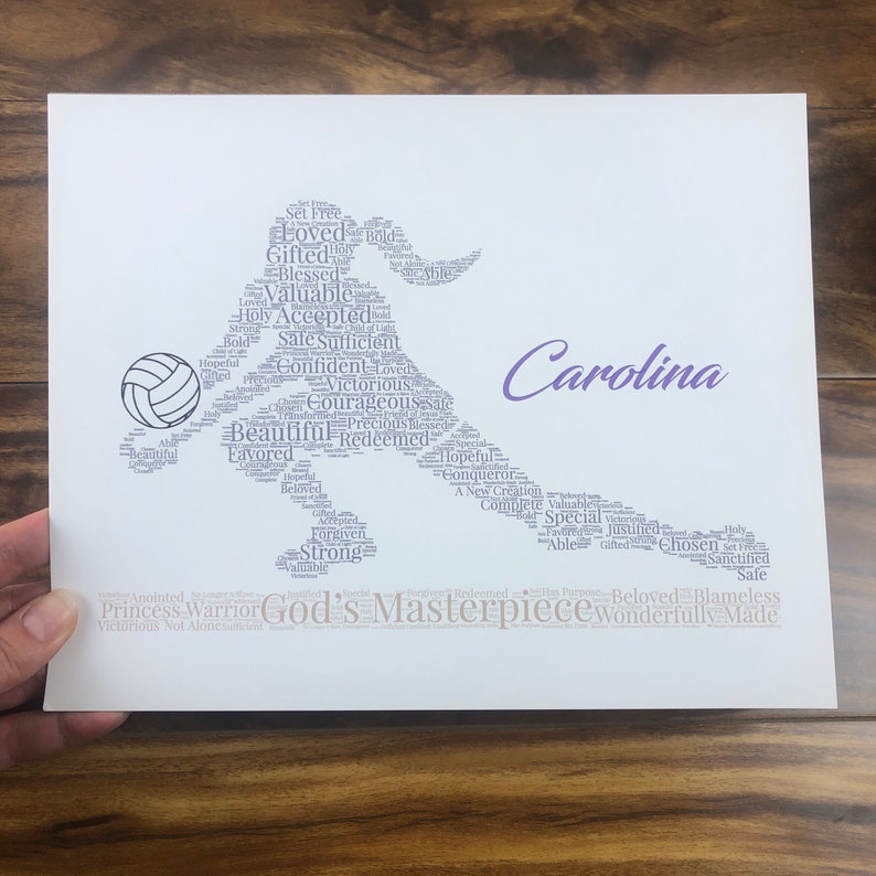 Personalized Volleyball Player Word Art, Christian Athlete Gift - Etsy