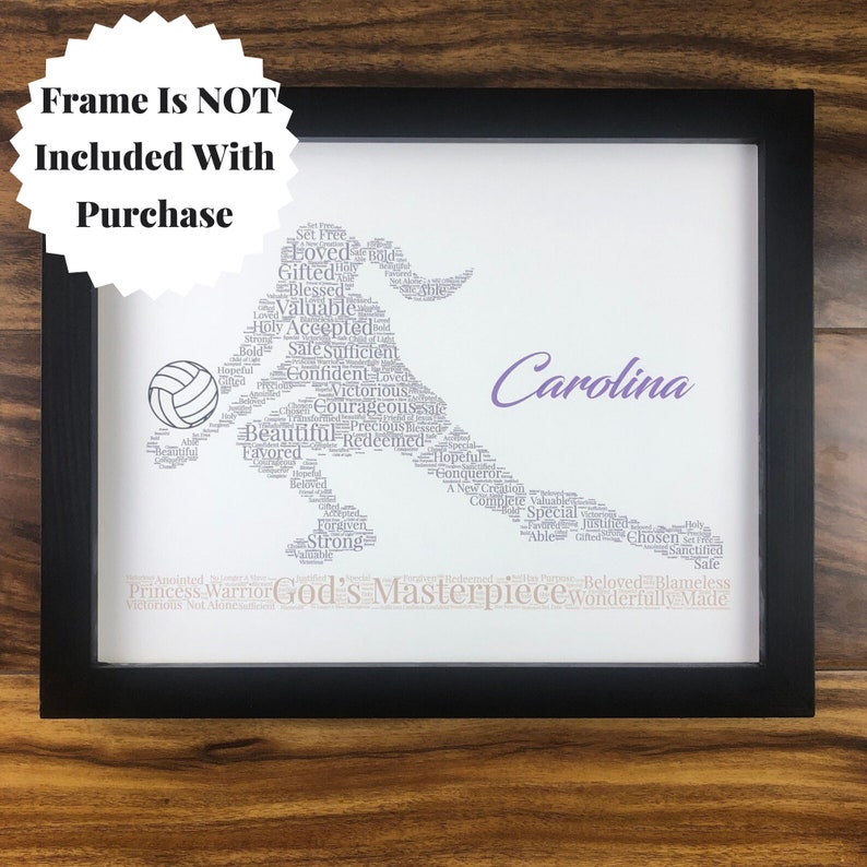 Personalized Volleyball Player Word Art, Christian Athlete Gift - Etsy
