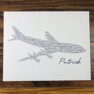 Airplane Word Art, Pilot Gifts for Men, Christian Aviation Print ...
