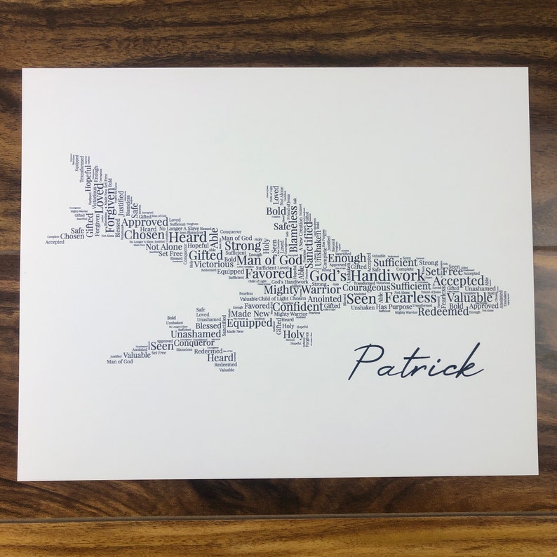 Personalized Airplane Word Art, Pilot Gifts for Men, Christian Aviation ...