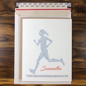 Female Runner Word Art, Christian Athlete Print, Runner Gifts for Women ...