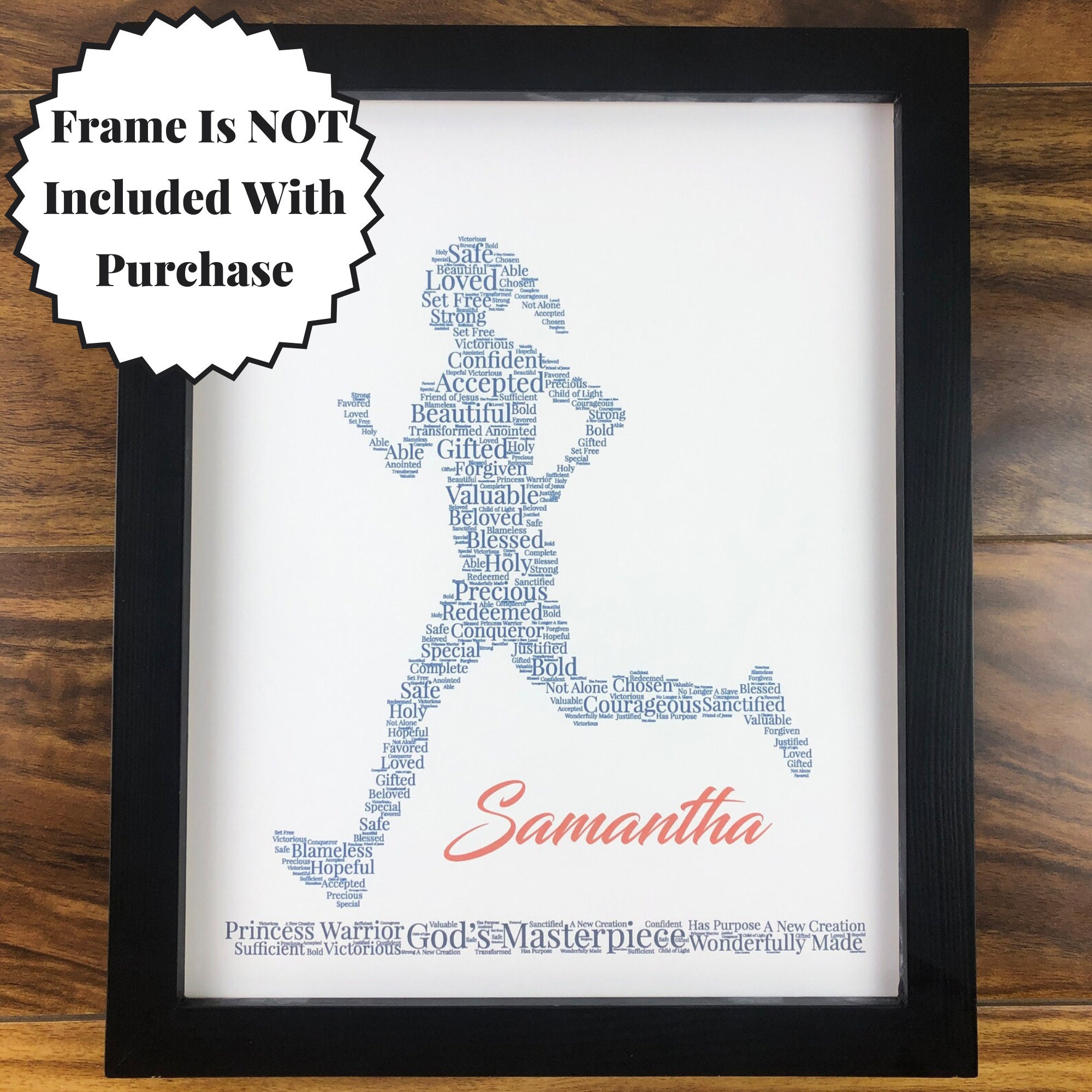 Personalized Female Runner Word Art, Christian Athlete Print, Runner ...
