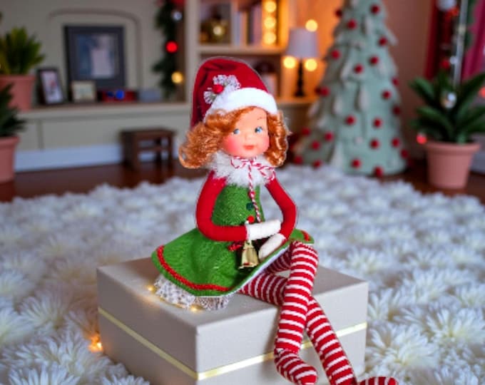 RESERVED Aby "my Christmas Girl Elf " Handmade Christmas Elf Doll – Red ...