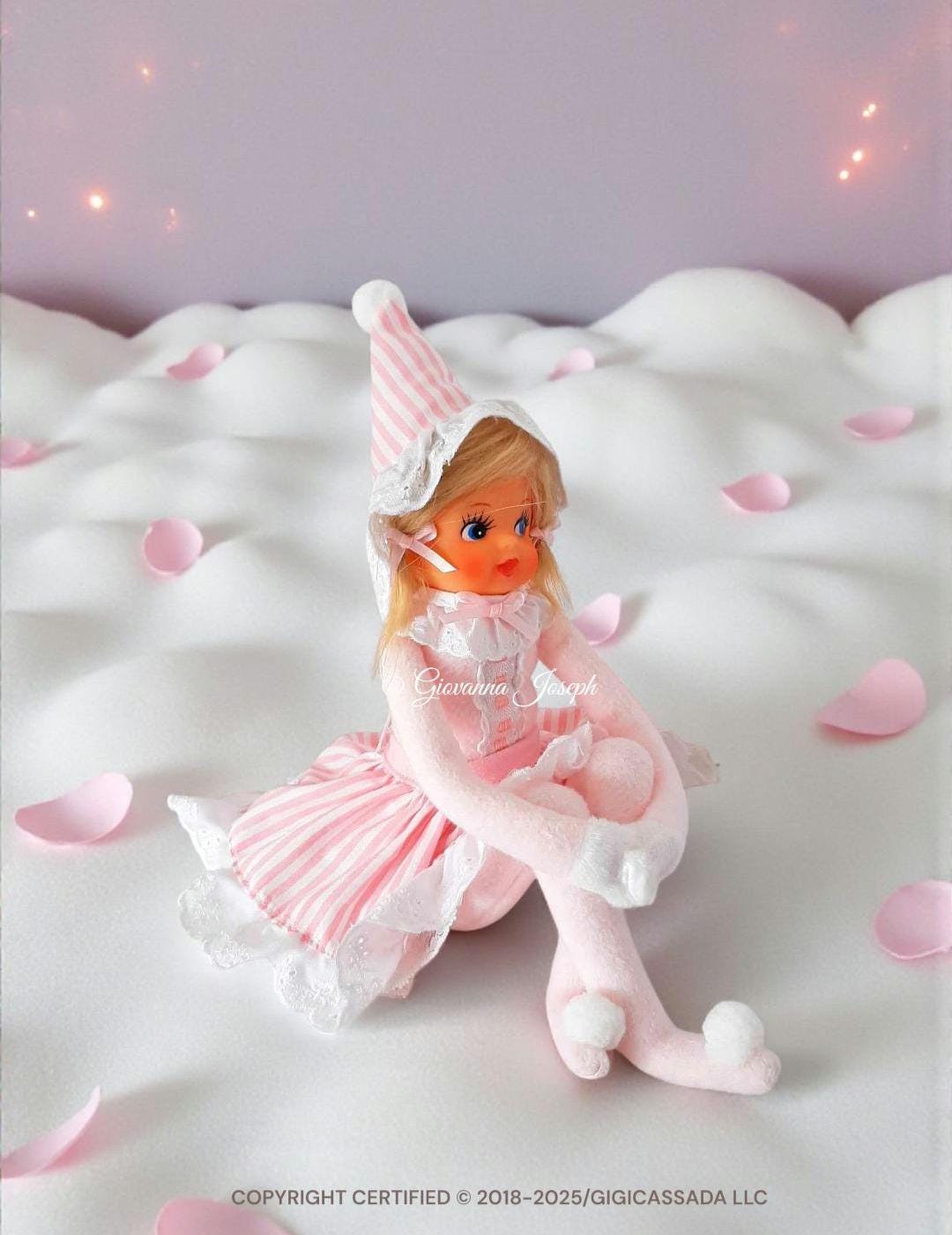 My Pink Girl Elf ~ Gigicassada~ Shabby Pink Elf • Watercolor Christmas ...