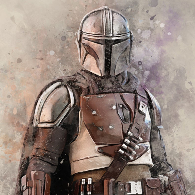The Mandalorian Art Print Star Wars Artwork Watercolour Art | Etsy