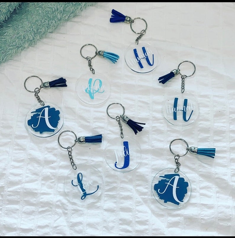 Personalised Acrylic Keyrings. Initial Keyring/ Named Keyring/ Birthday ...