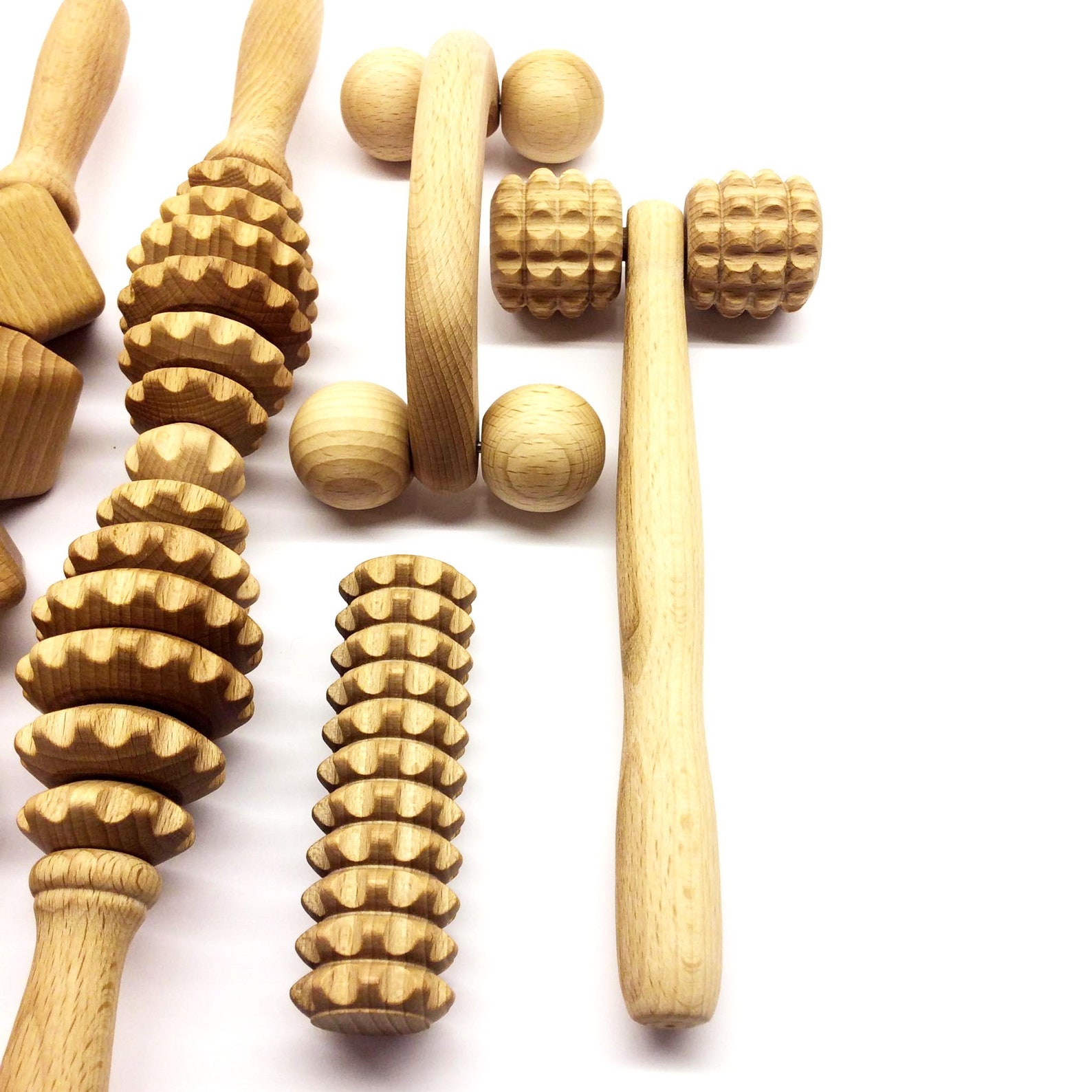 Massage Roller Set 7 Wooden Massager Etsy New Zealand