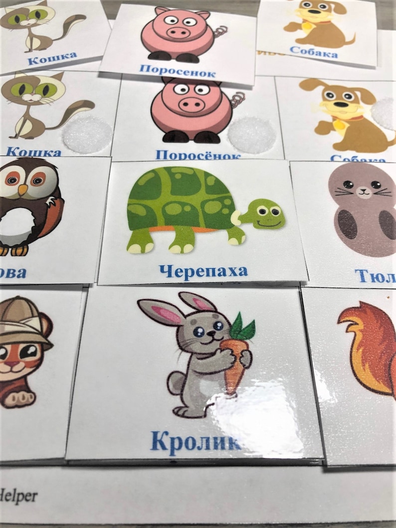 Printable Download Animals Russian Language Home Education | Etsy