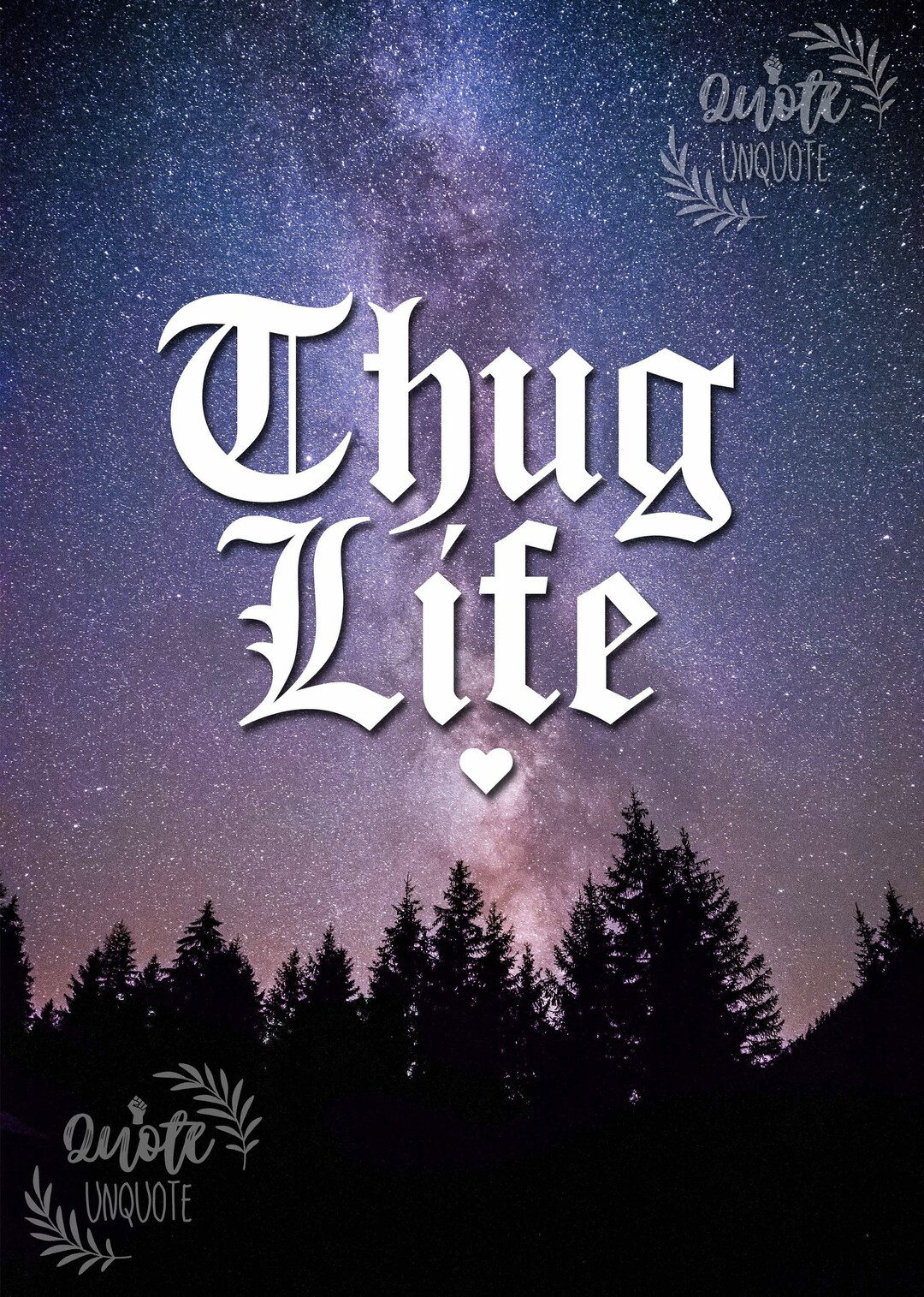Thug Life - Motivational Poster - Wall Art - A3 or A4 – Rap & Rock ...