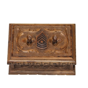 Hand Carved Military Rank Gift Box With 8-step Combination, Locking ...