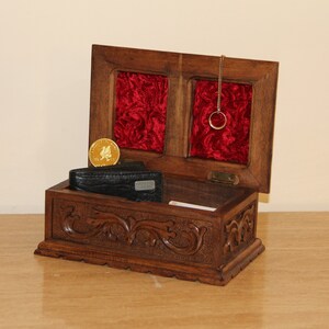 Jewelry Box With Secret Locking System and Hand Carved Accents. No Key ...