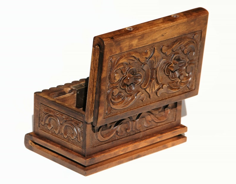 12 Step Puzzle Box | Hidden Key in a Secret Compartment | Desk Puzzle ...