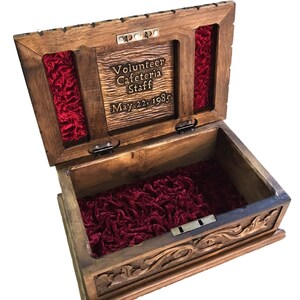 Large Personalized Wooden Box With Hand Carved Christian Cross and ...