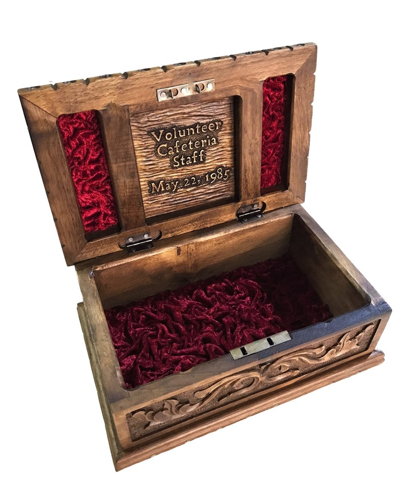 Large Personalized Wooden Box With Hand Carved Christian Cross - Etsy