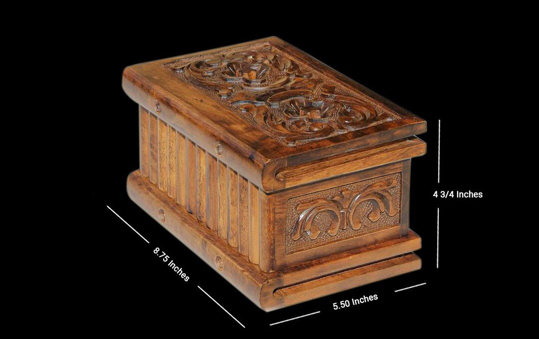 12 Step Puzzle Box | Hidden Key in a Secret Compartment | Desk Puzzle ...