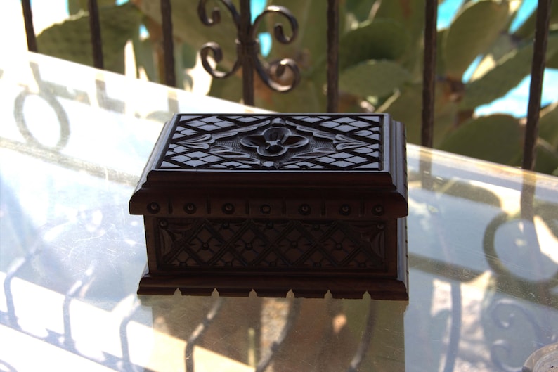 Secret 2 Combination Puzzle Box or Jewelry Box is Hand Carved by a ...