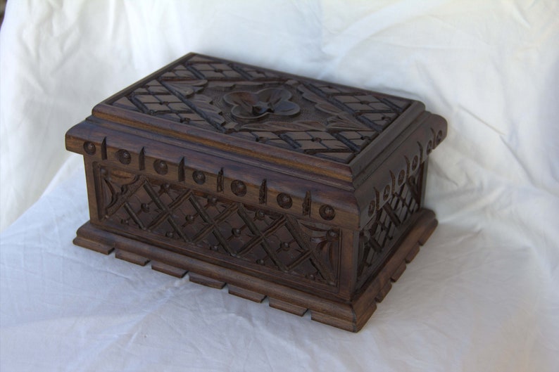 Secret 2 Combination Puzzle Box or Jewelry Box is Hand Carved by a ...
