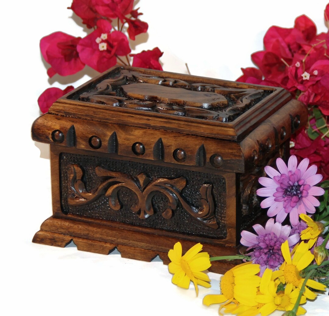 Personalized Locking Wooden Wedding Ring Box With 4 Secret Opening ...