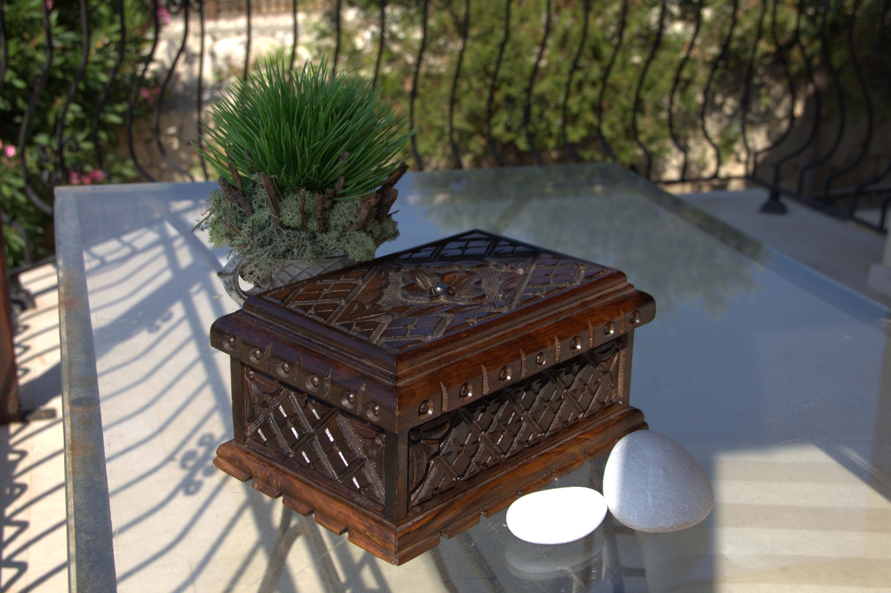 Secret 2 Combination Puzzle Box or Jewelry Box is Hand Carved by a ...