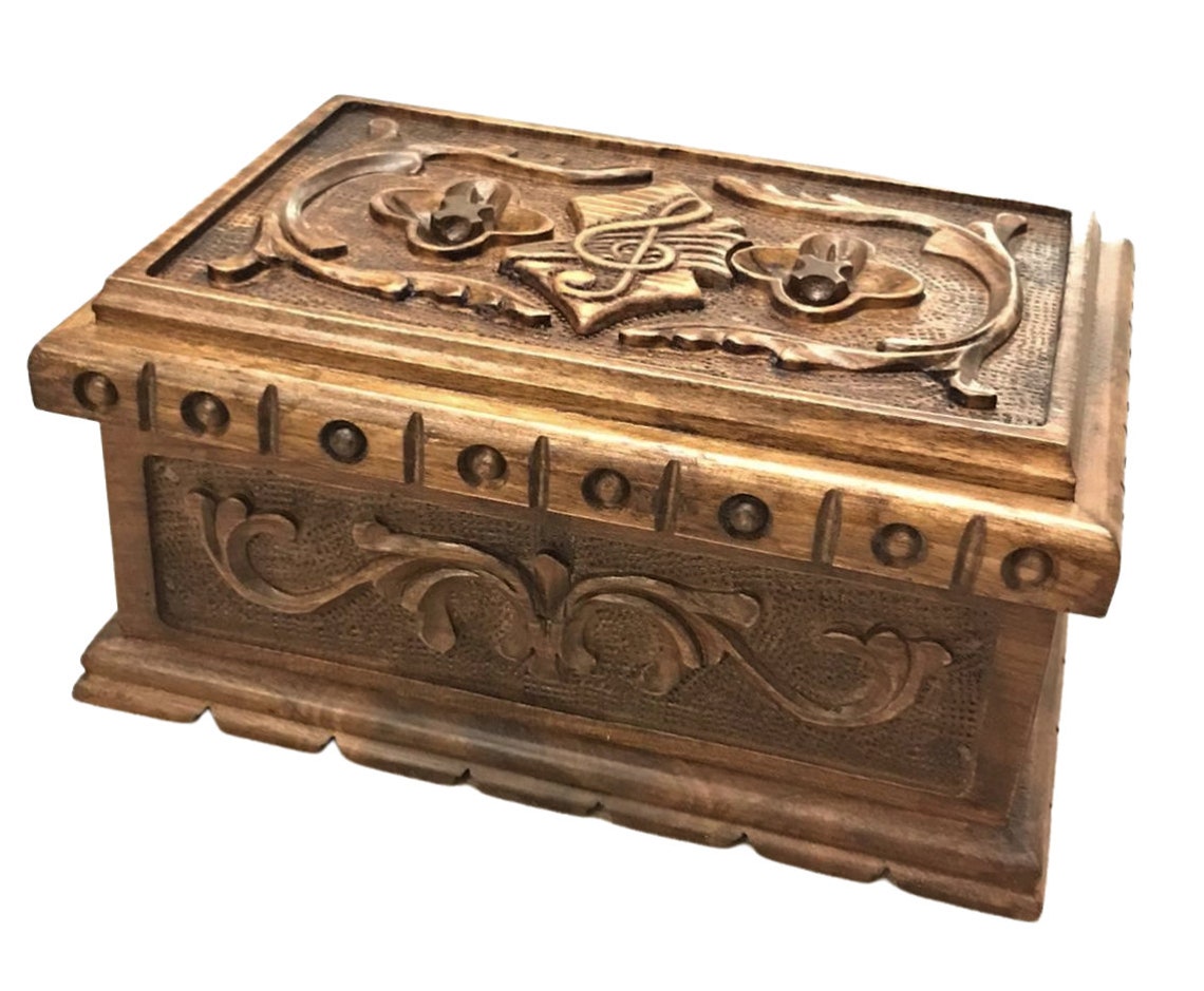 Treble Clef Music Note Secret Locking Jewelry Box With Hidden - Etsy