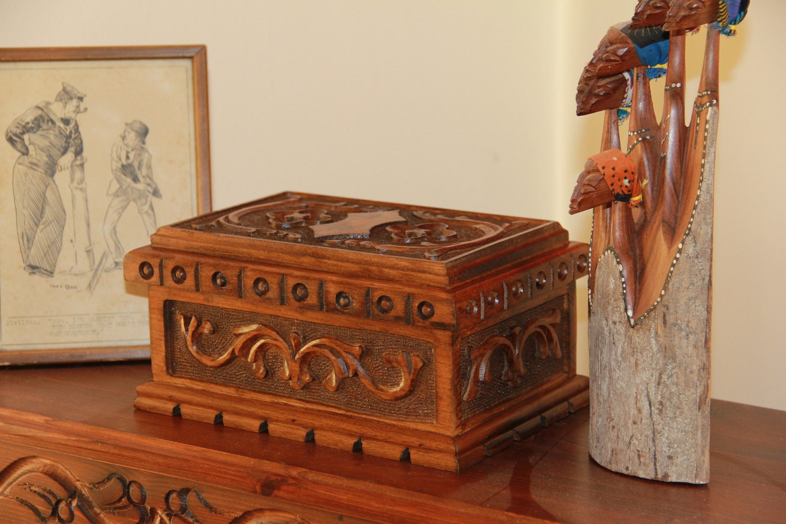 Large Jewelry Puzzle Box With 8 Locking Steps. Hand Carved Personalized ...