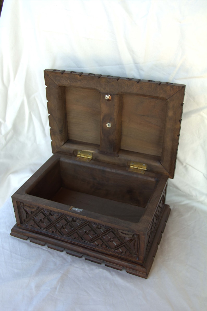 Secret 2 Combination Puzzle Box or Jewelry Box is Hand Carved by a ...