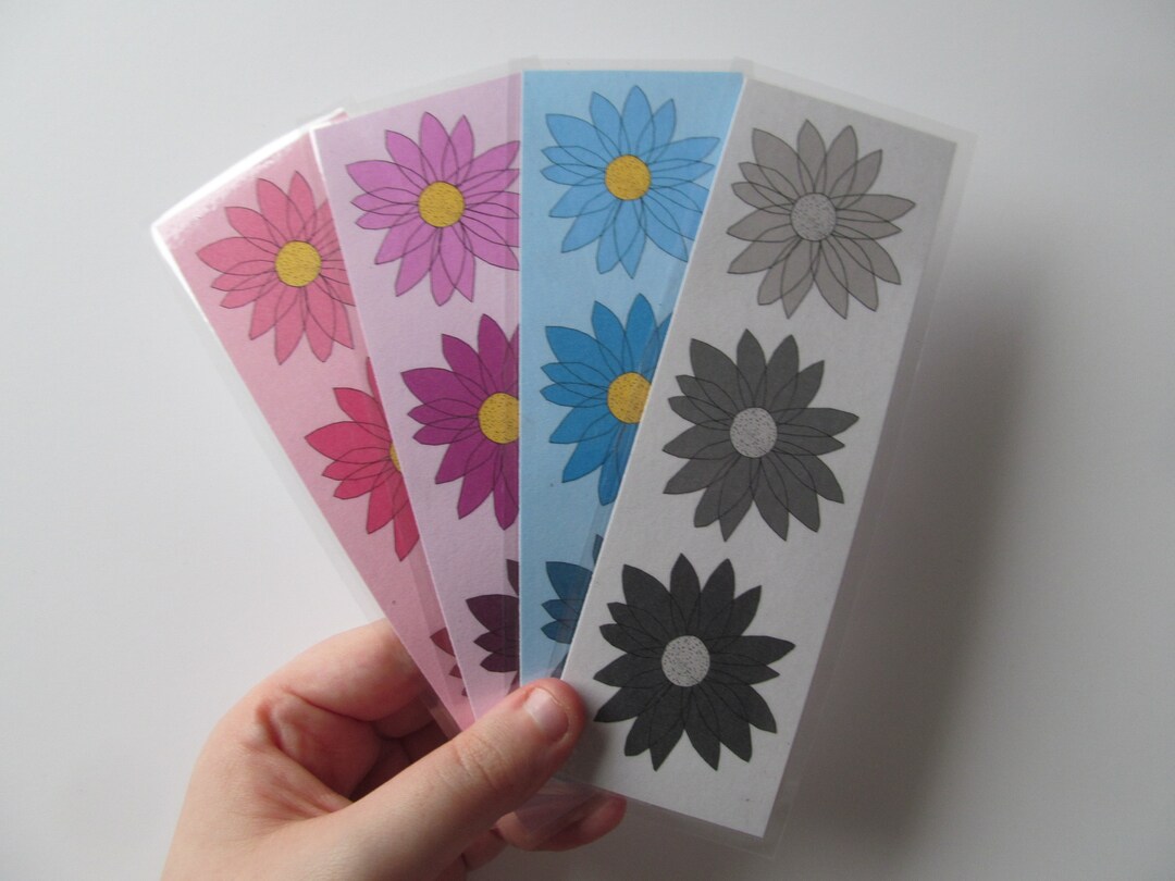 Handmade Cute Pink/blue/purple Flower Graphic Design Laminated ...