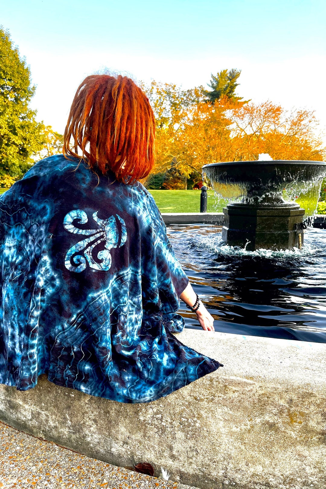 Aquarius Zodiac Tie Dye Kimono- Batik Moon - Astrology -witch Robe ...