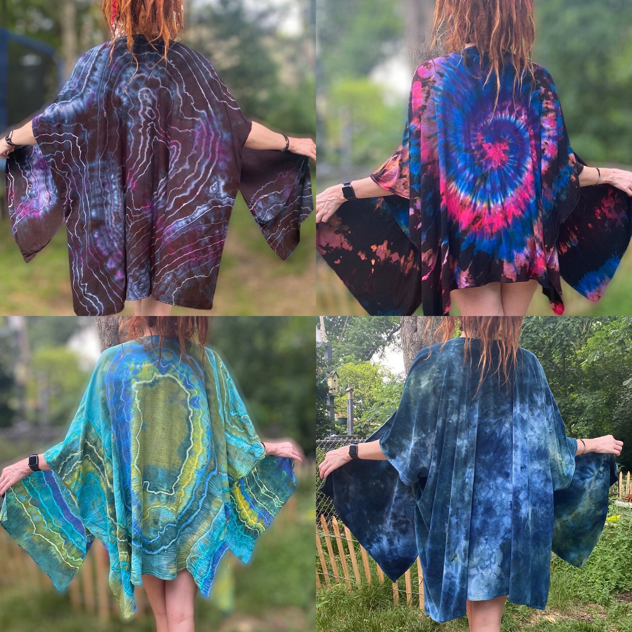 Earthy Geode Tie Dye Kimono Batik Moon Caftan witch Robe - Etsy