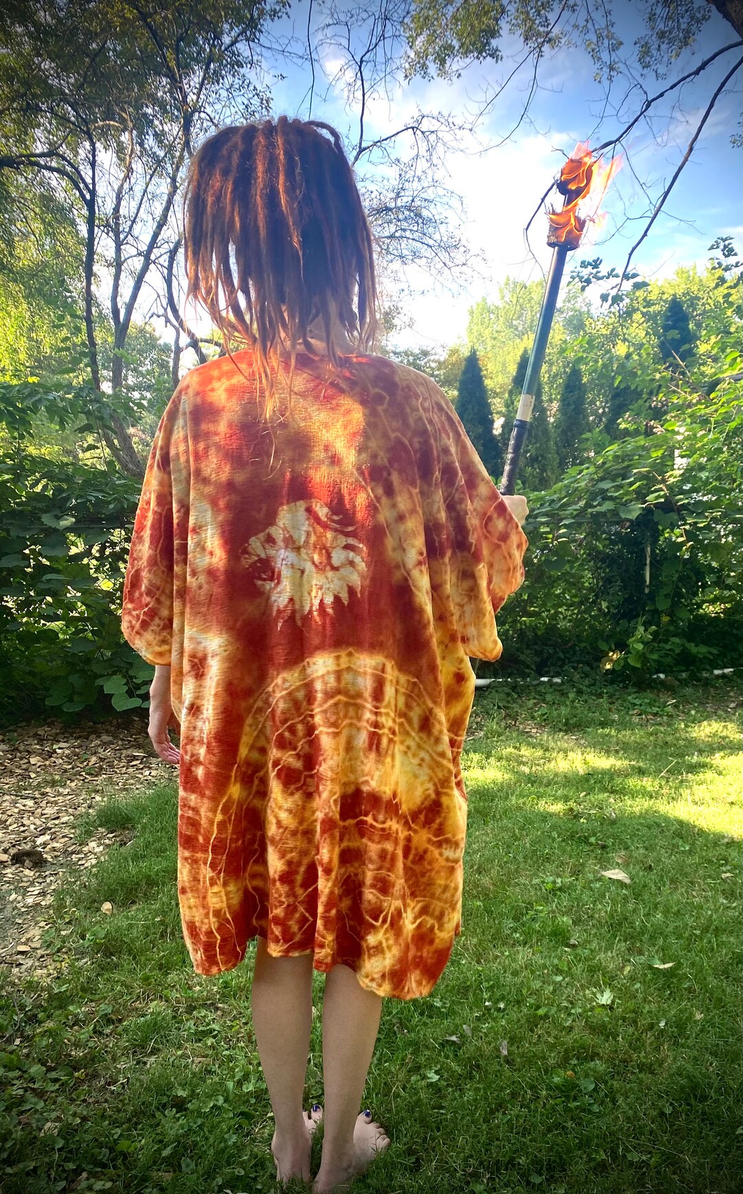 Leo Zodiac Tie Dye Kimono Batik Moon Astrology witch Robe swimsuit ...