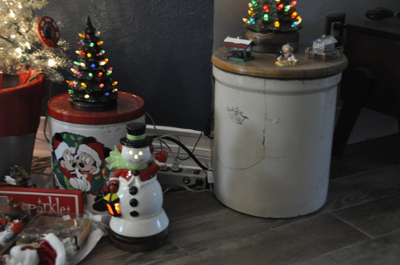 Wood Ceramic Christmas Tree Base With Light | Etsy