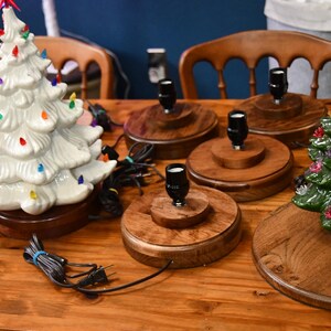 Wood Ceramic Christmas Tree Base With Light - Etsy